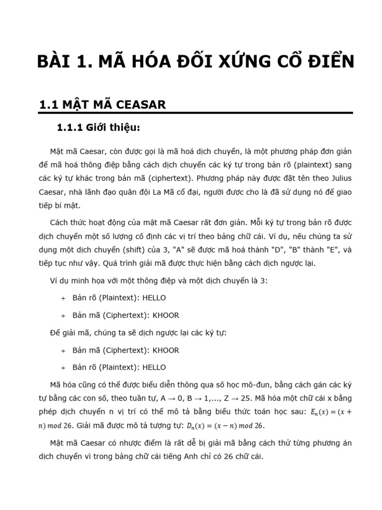 File 1 Ma Hoa Doi Xung Co Dien | PDF