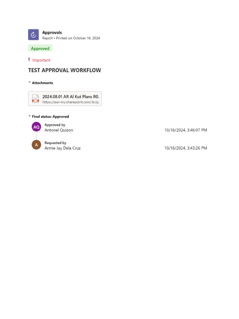 Test Approval Workflow | PDF