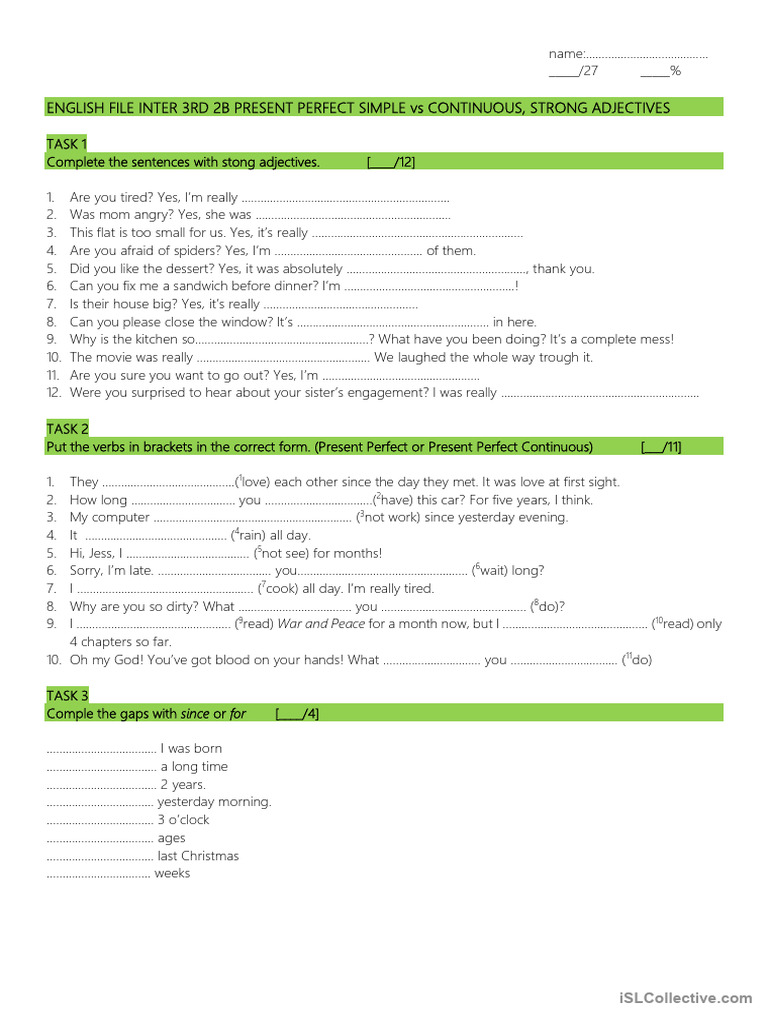English File Inter 3rd 2B Quiz | PDF | Language Mechanics | Language ...