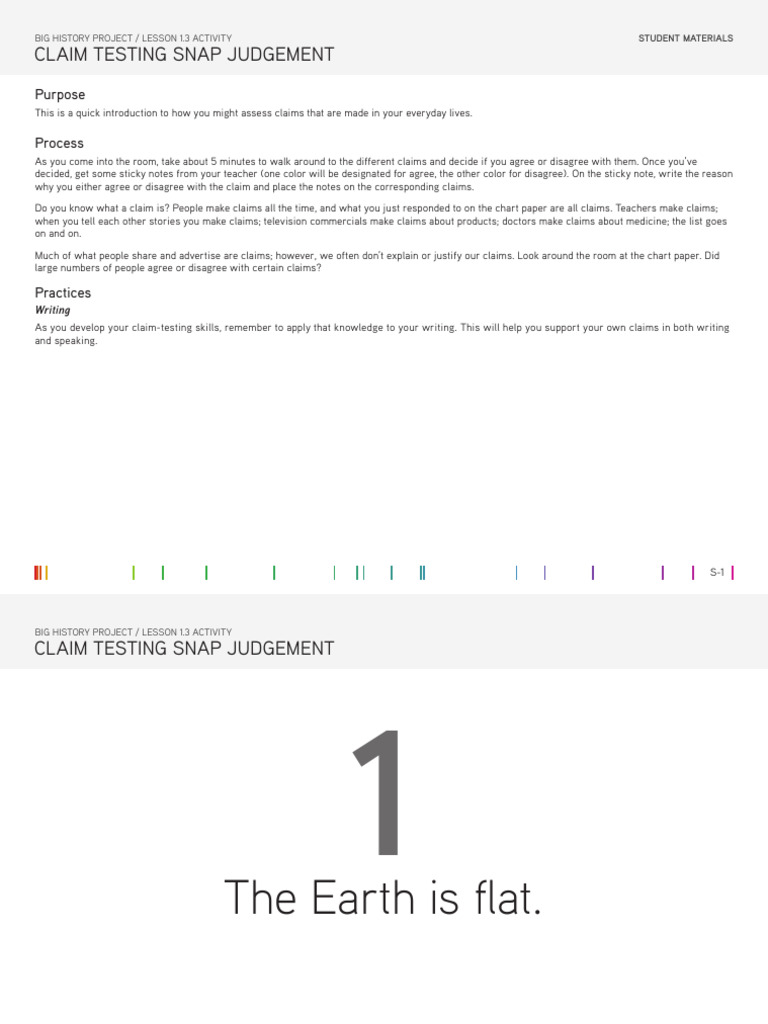 BHP Activity 2019 U1-3 Claim Testing-Snap Judgement Student | PDF