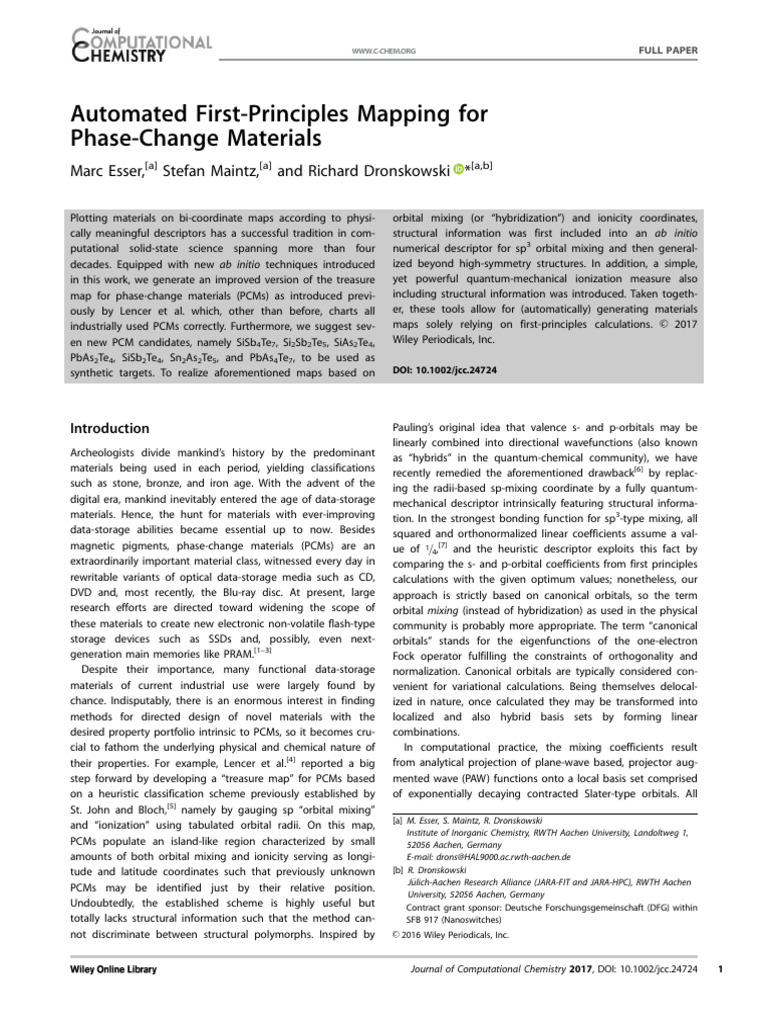 Automated First-Principles Mapping For Phase-Change Materials | PDF ...