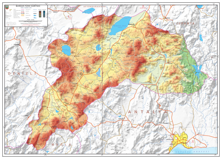 Burdur Fiziki Il Haritasi 1444 | PDF