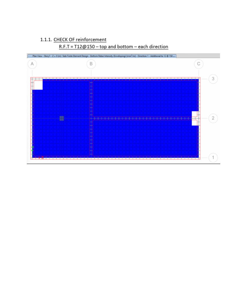 1.1.1. CHECK OF Reinforcement R.F.T T12@150 - Top and Bottom - Each Direction | PDF