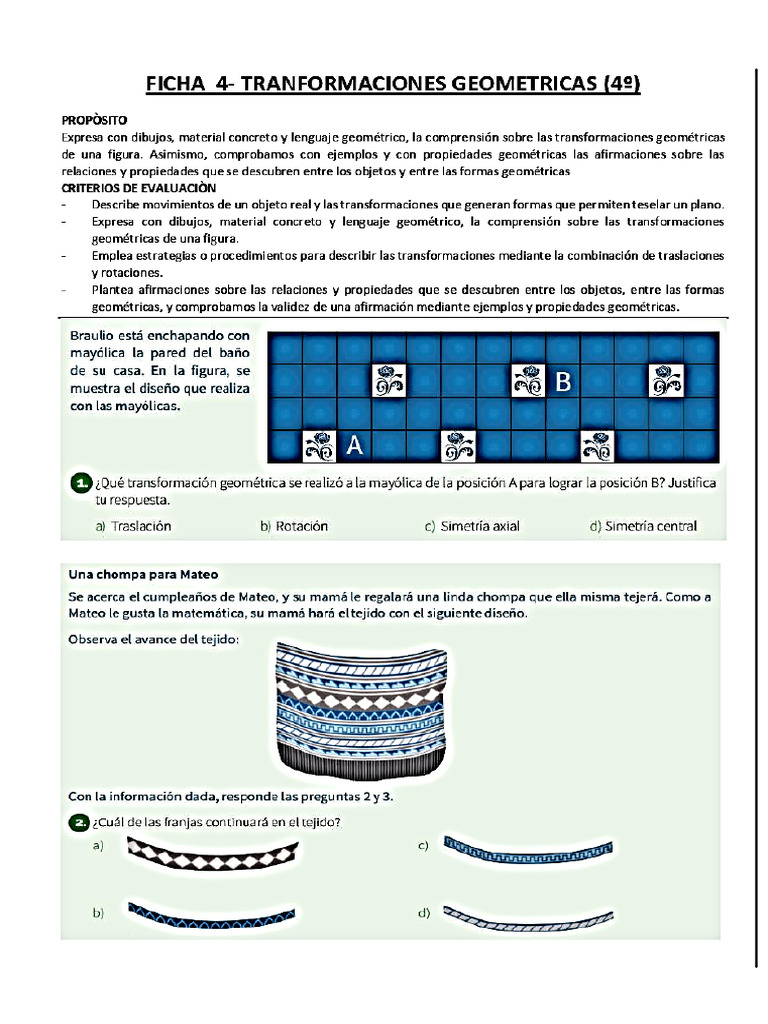 Transformaciones Geom 4° | PDF