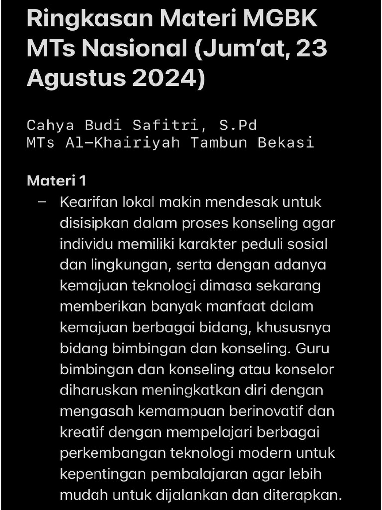 Ringkasan Materi 1 2 3 | PDF