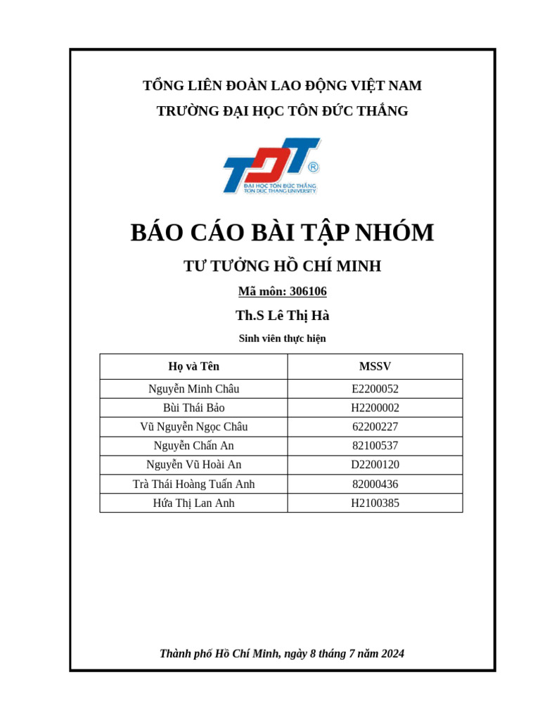 (Nhóm 1) Tư Tư NG H Chí Minh - N12 | PDF