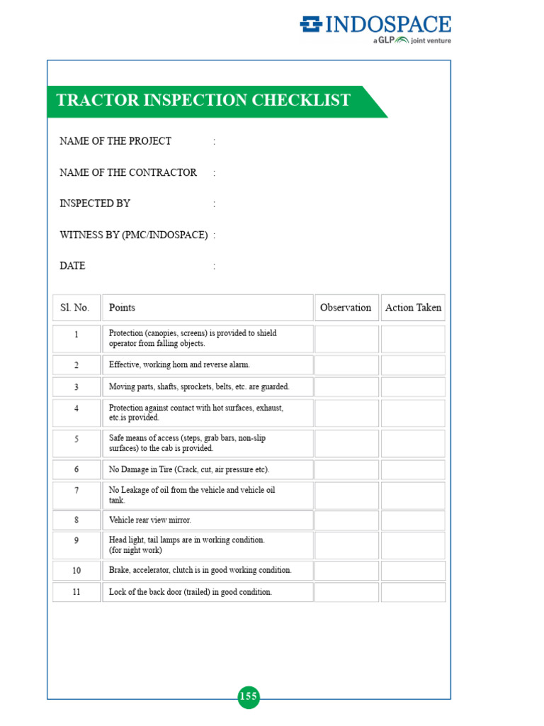 Tractor ? Checklist | PDF
