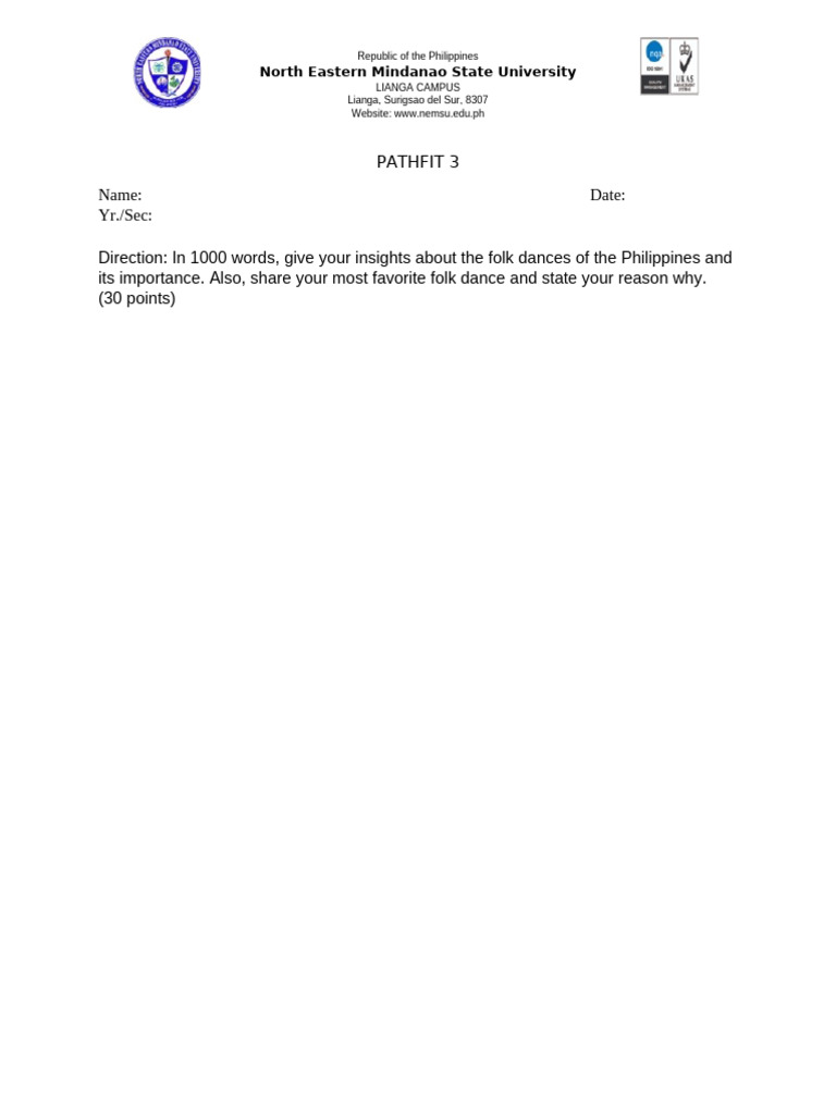 PATHFIT 3 Activity 1 | PDF