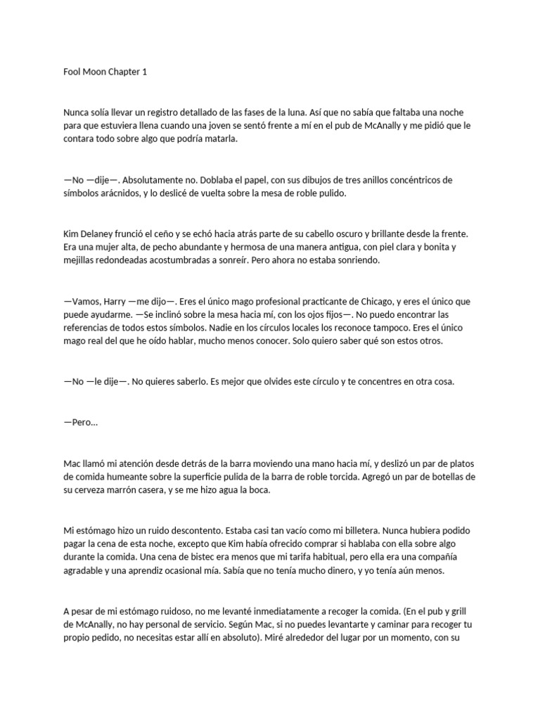 Fool Moon Chapter 1 | PDF
