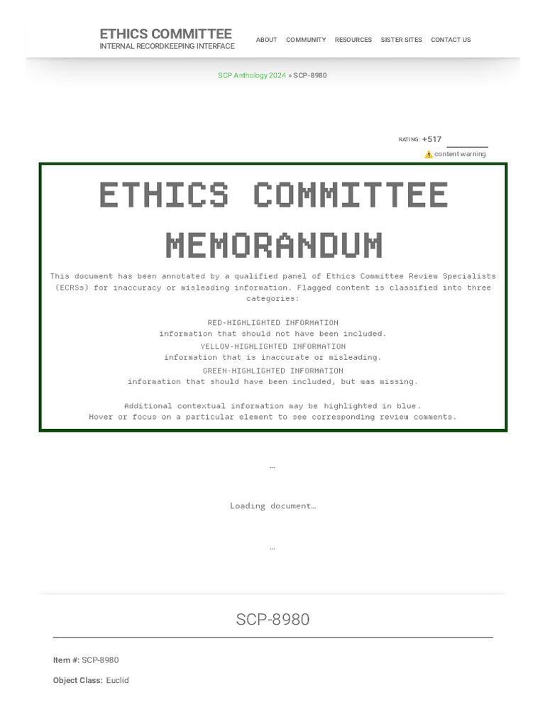 SCP-8980 - SCP Foundation | PDF | Experiment | Information