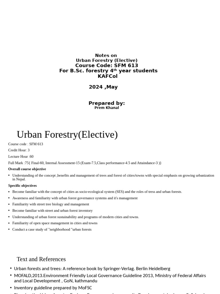 Urban Forestry Final Pptx Final Pdf Climate Change Mitigation