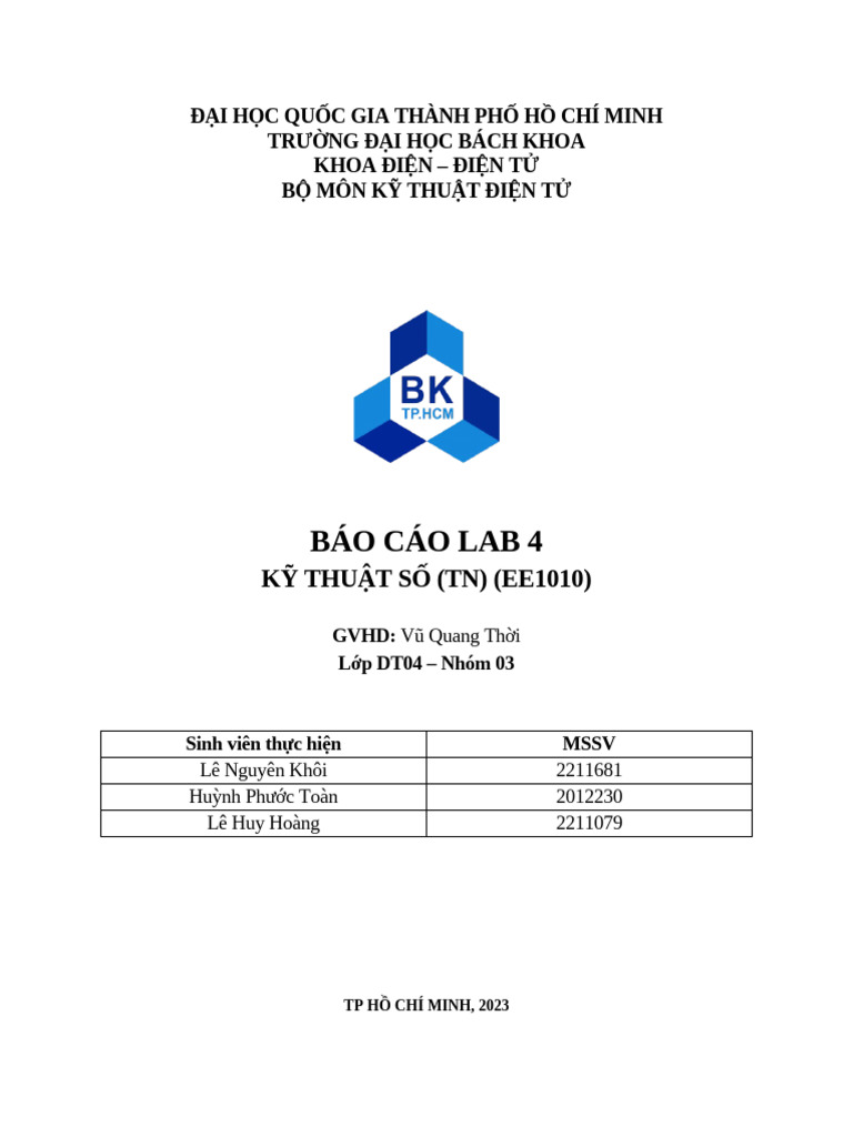 Báo Cáo TN4 Nhóm 3 - DT04 | PDF