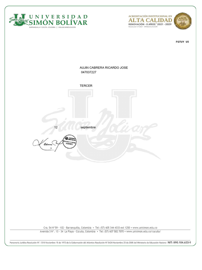 Certificado de Estudios 2024 02 | PDF