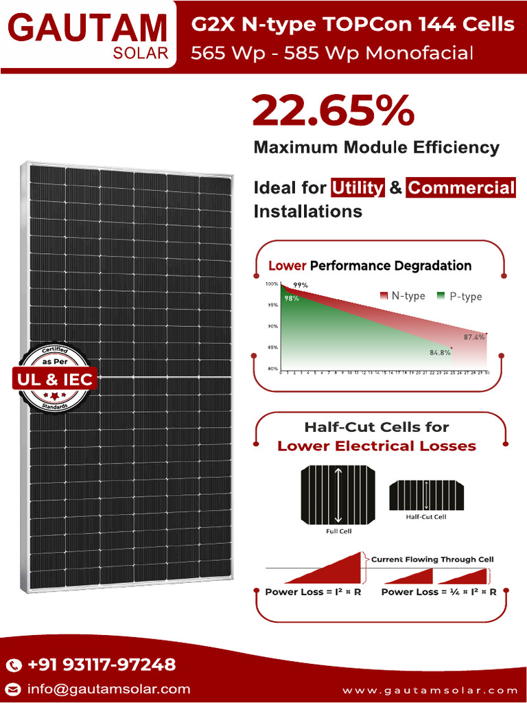 565 WP - 585 WP Monofacial (144 Cells) | PDF | Electricity | Electronics