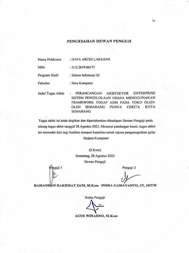 Lembar TTD Pak Dekan | PDF