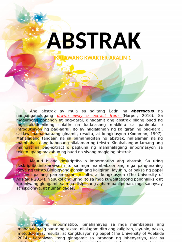 Aralin 1 Abstrak | PDF