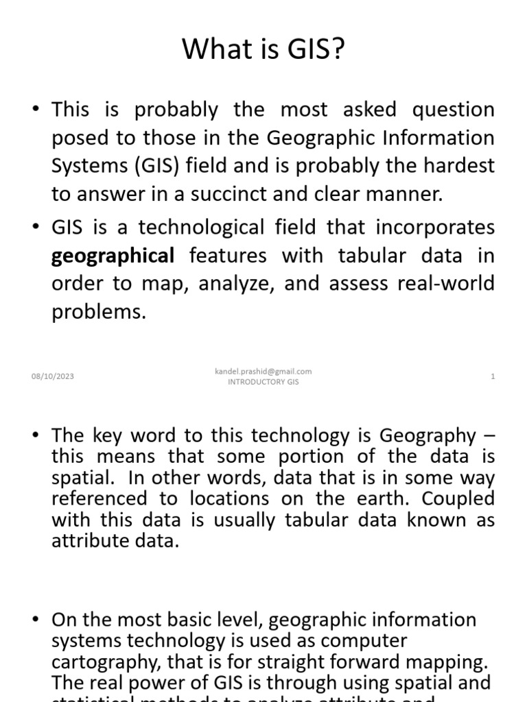 Introductory GIS - BSc. 3rdyear | PDF | Geographic Information System ...