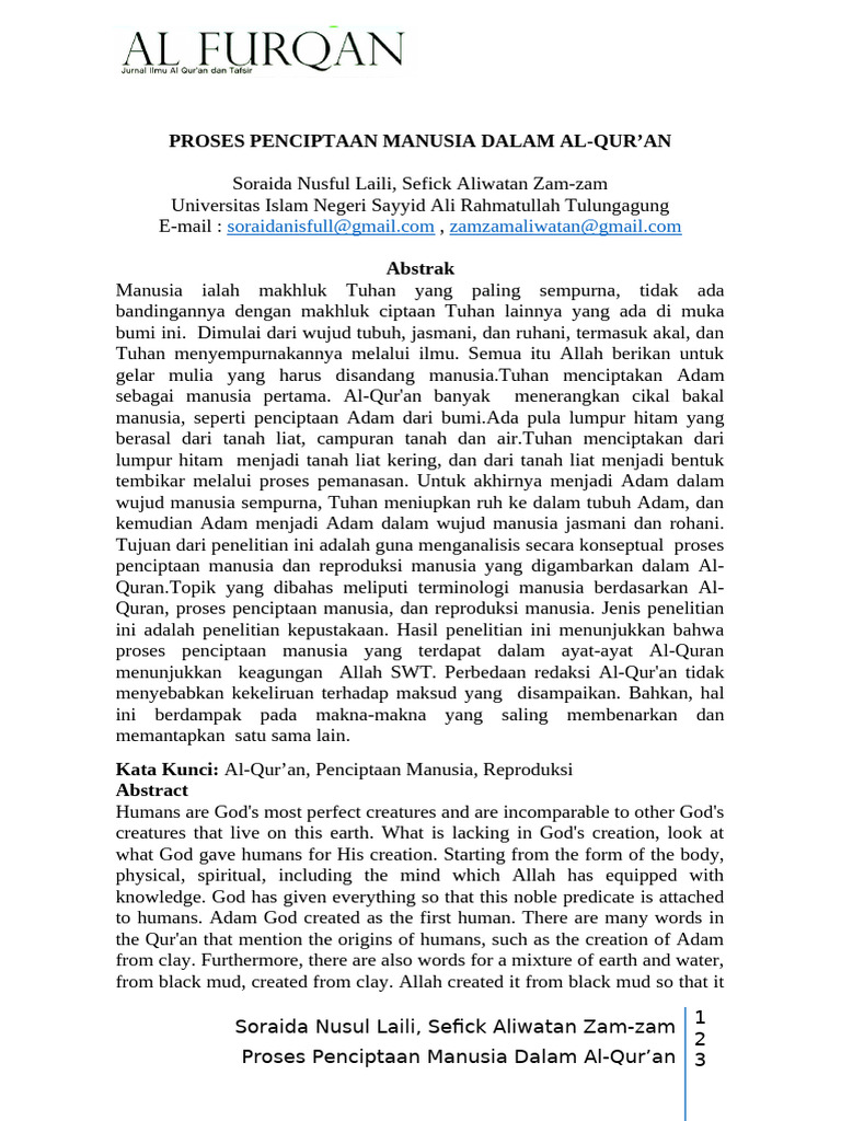 Proses Penciptaan Manusia Dalam Al-Qur'an | PDF