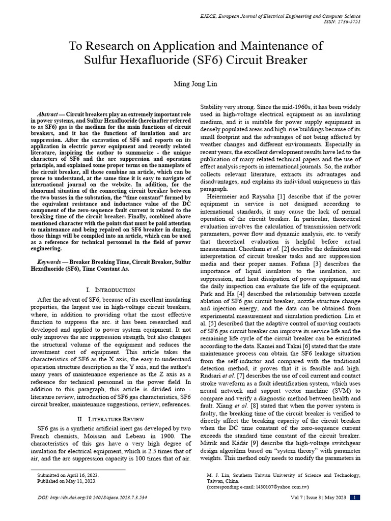To Research On Application and Maintenance of Sulf | PDF | Electric Arc ...
