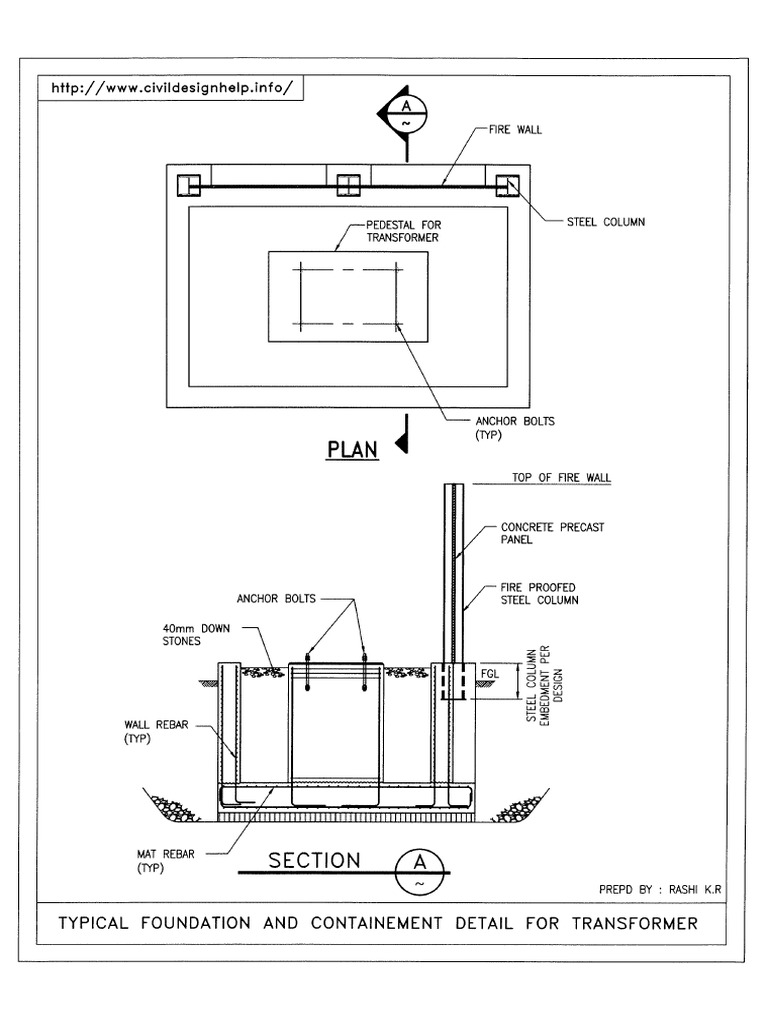 Transformer FDN & Pit DWG | PDF
