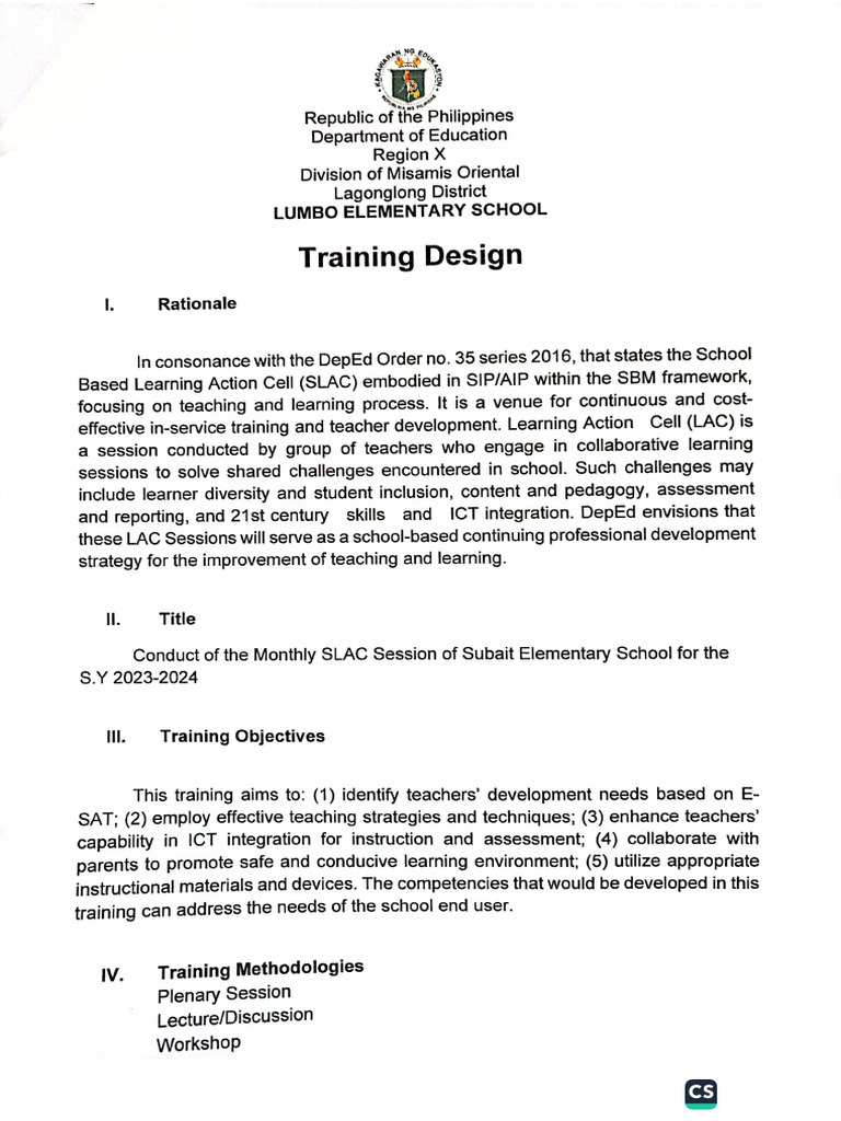 3.1 Training Design | PDF