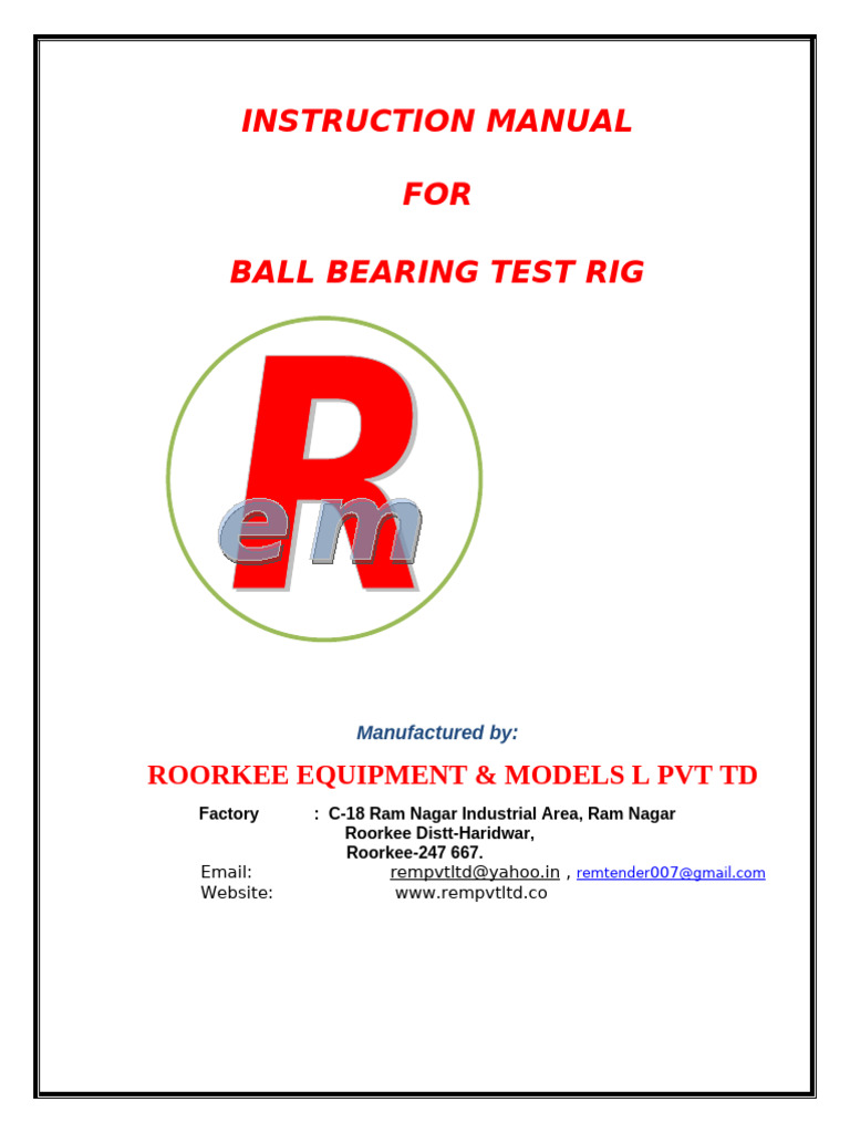 Ball bearing test rig | PDF