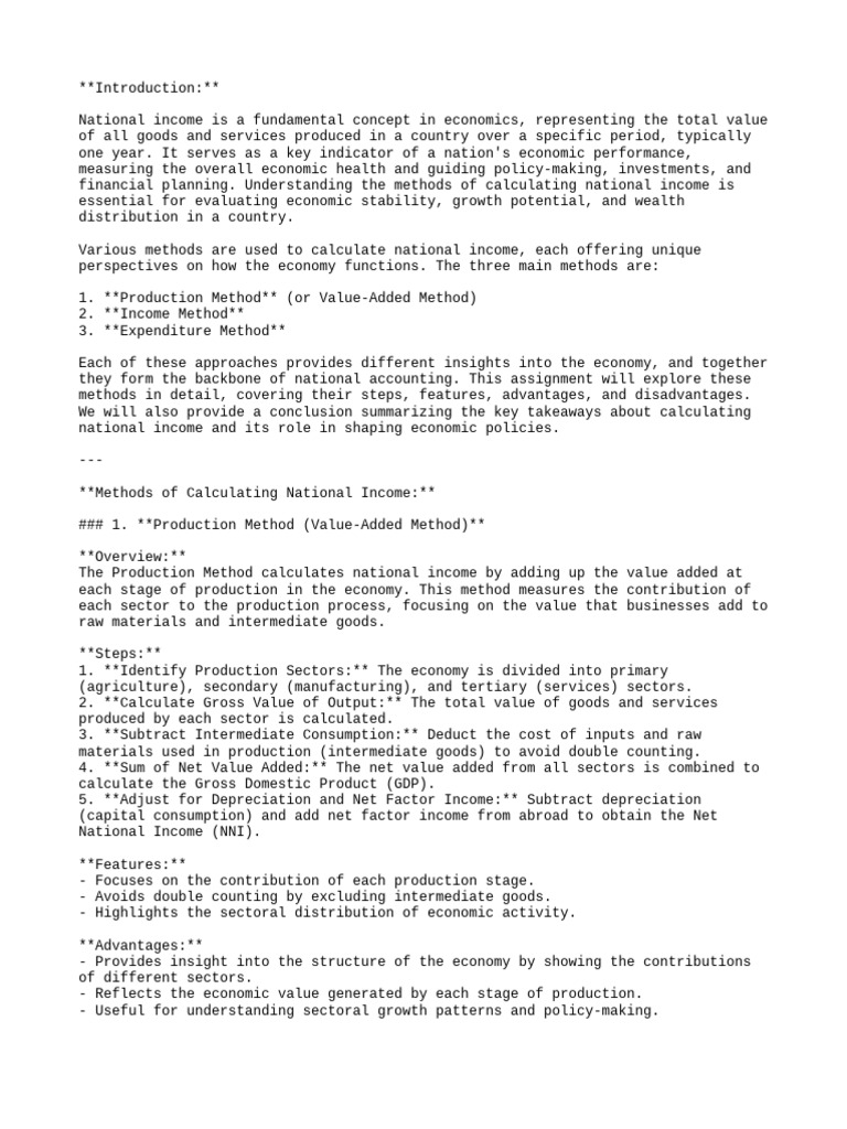 2nd Puc Economics Assignment | PDF | Measures Of National Income And ...