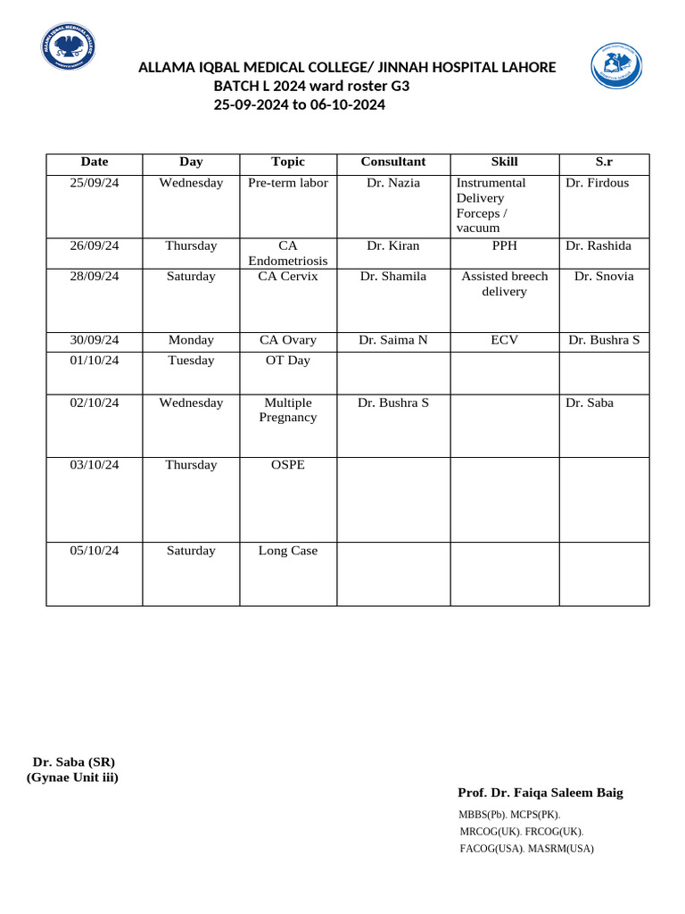 Batch L Roster Final Year | PDF