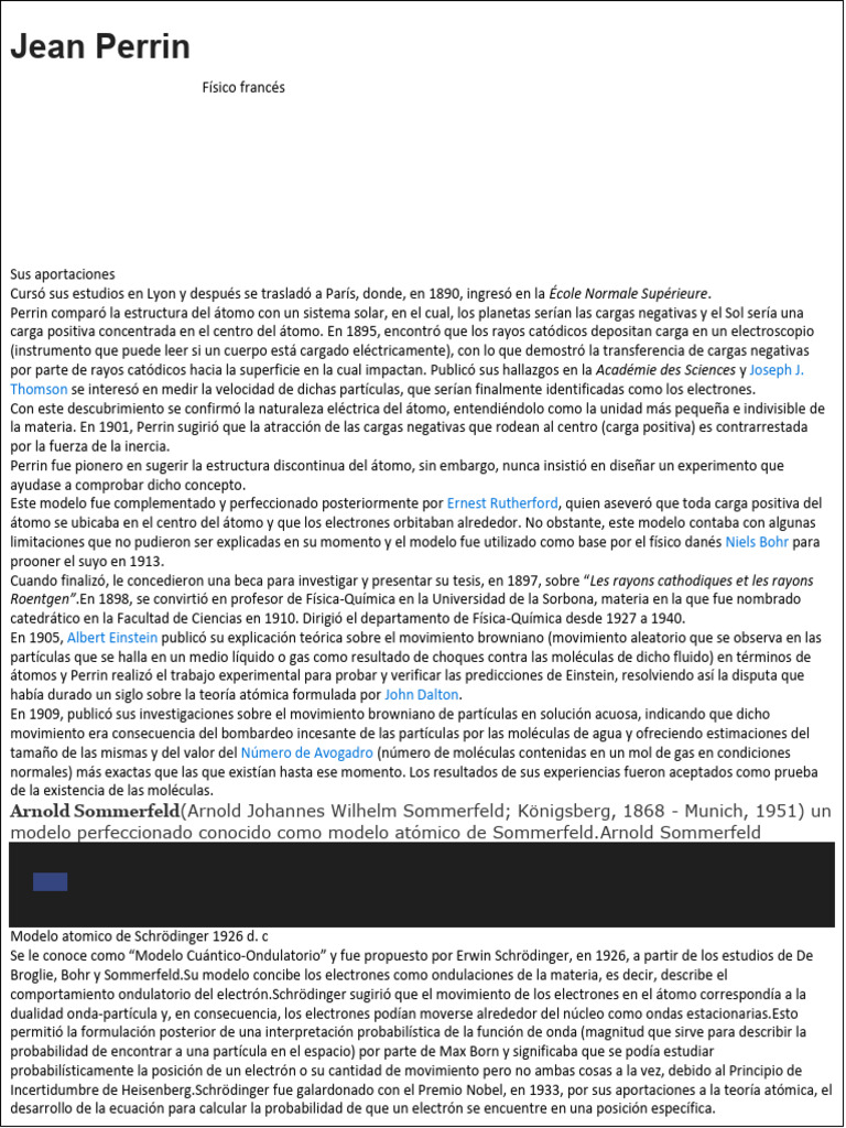 Aportaciones de Jean Perrin a la Física | PDF | Electrón | Átomos
