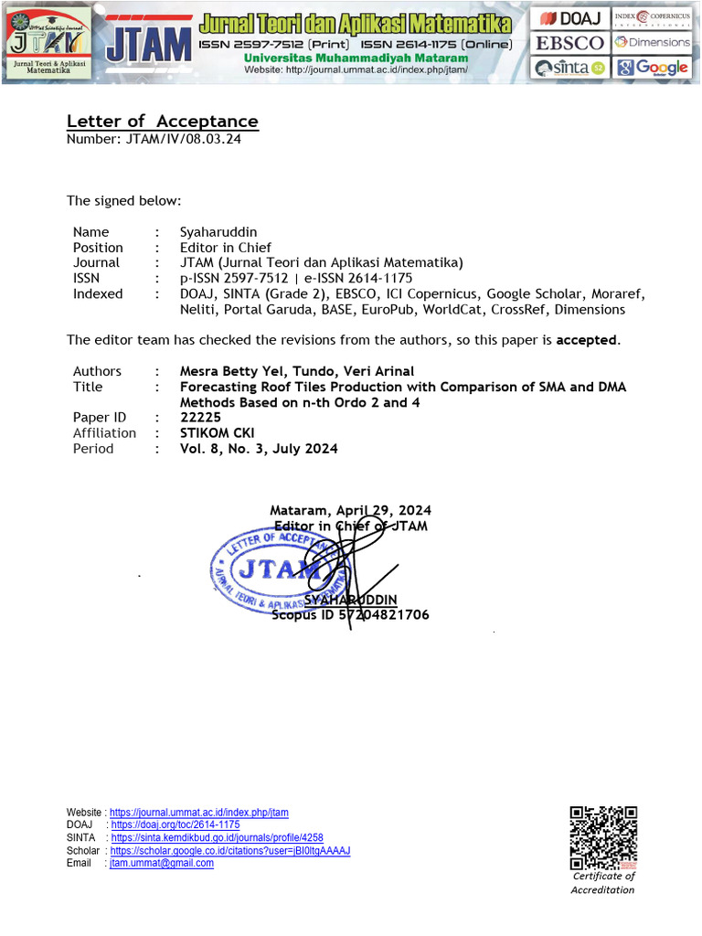 22225-LoA JTAM-2024 | PDF | Scholarly Communication