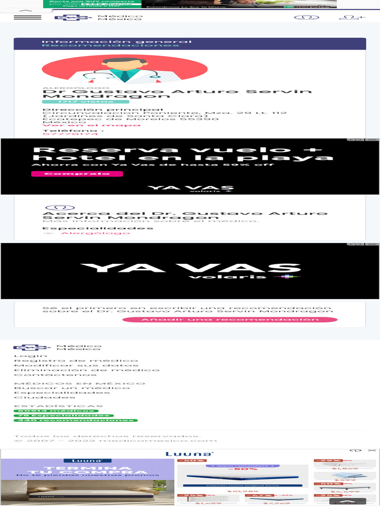 Doctor Gustavo Arturo Servin Mondragon Alergólogo | PDF