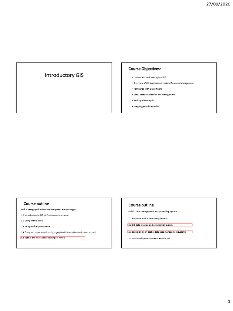 BSc_ClassNote_1 GIS | PDF | Geographic Information System | Latitude