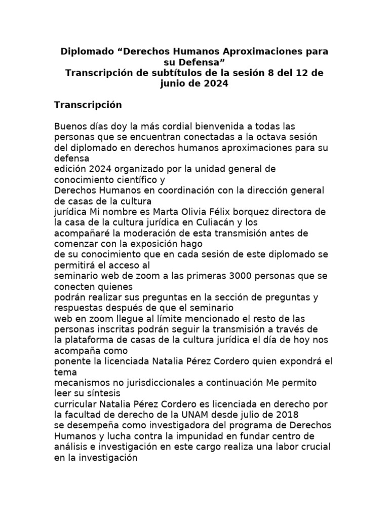 Mecanismos No Jurisdiccionales en DDHH | PDF | Derechos humanos | Caso de ley