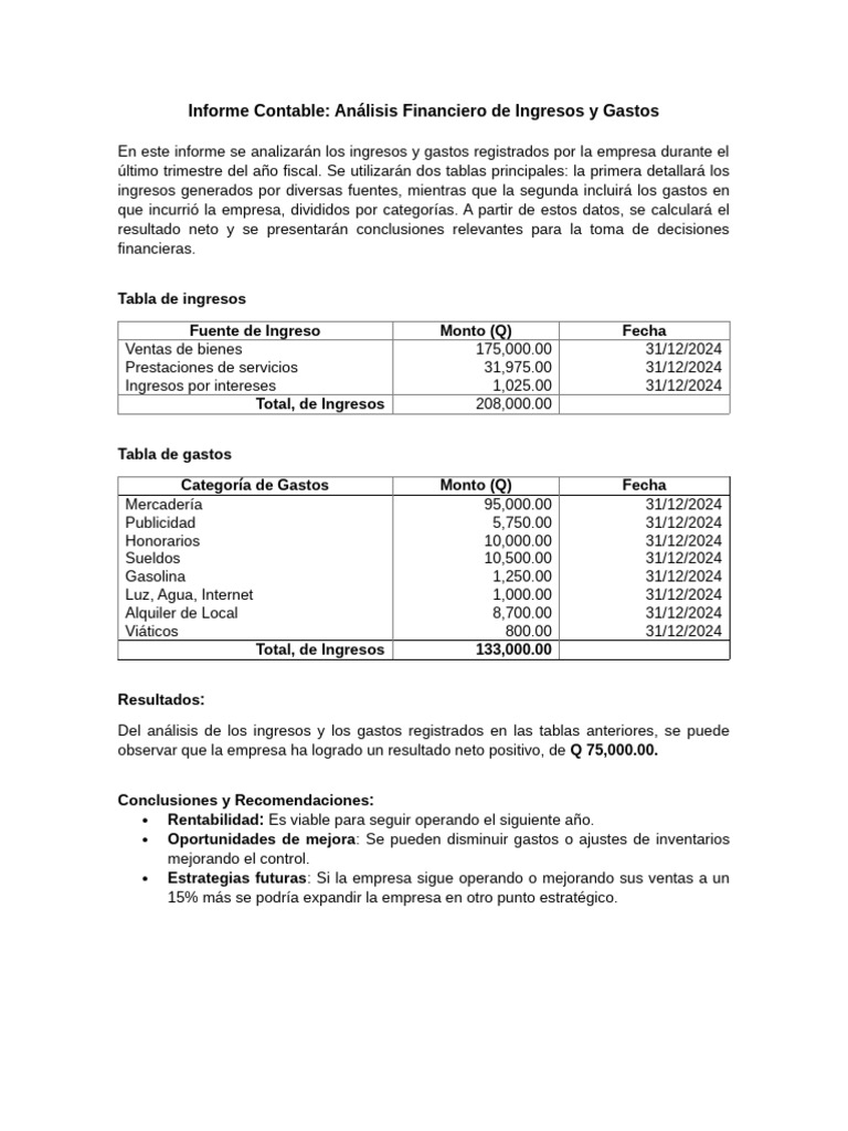 Informe Contable | PDF