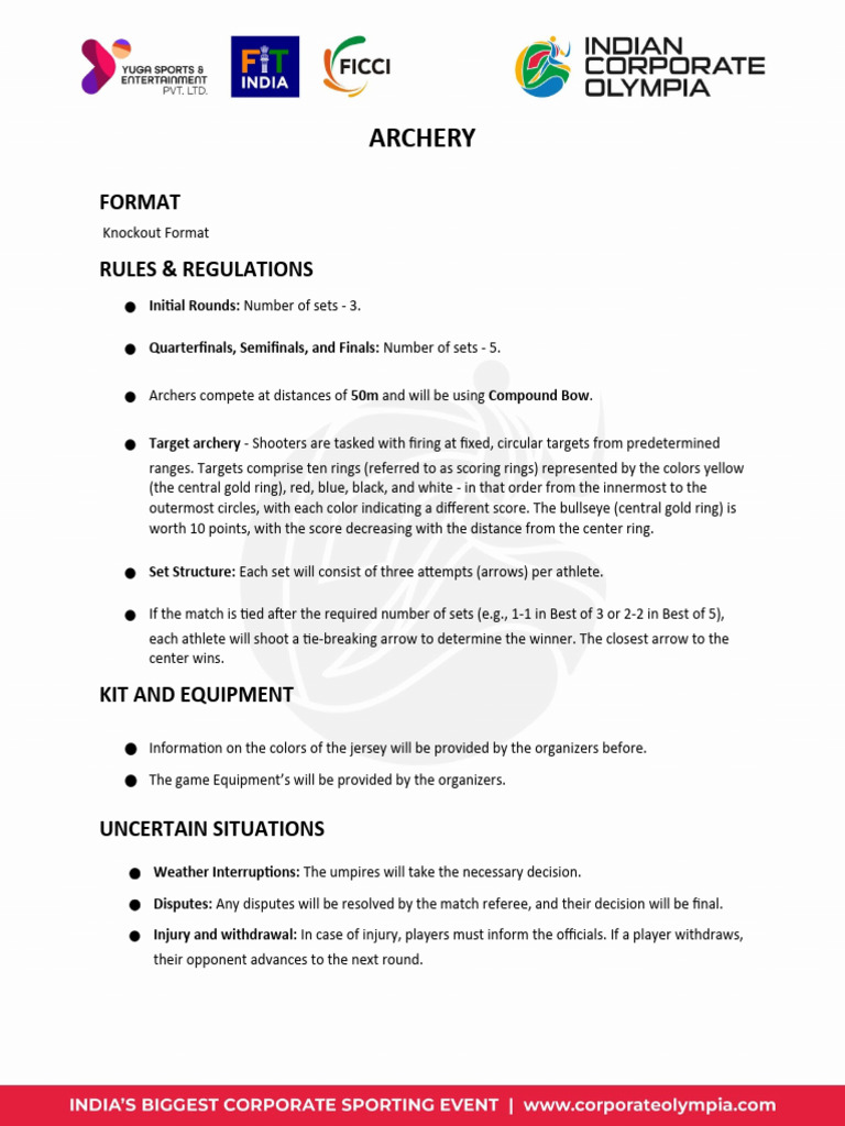 Archery Rules | PDF