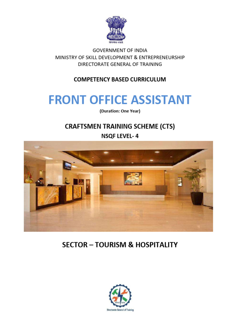 Front Office Assistant CTS1.2 NSQF-4 Compressed | PDF | Microsoft Excel | Operating System