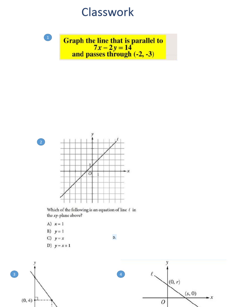 Classwork Ch. 14 Coordinate Geometry AY 2425 | PDF