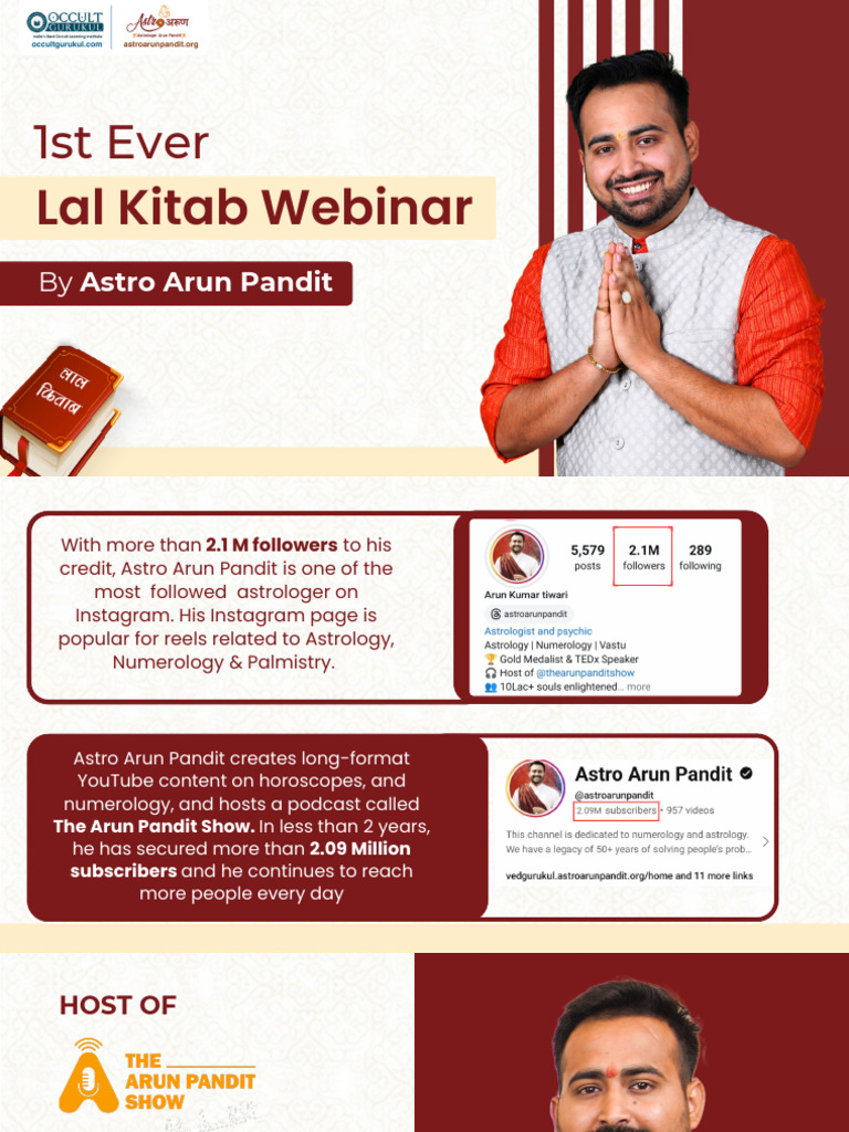 Lal Kitab Webinar by Astro Arun Pandit PPT AAP | PDF | Planets In Astrology | Planets