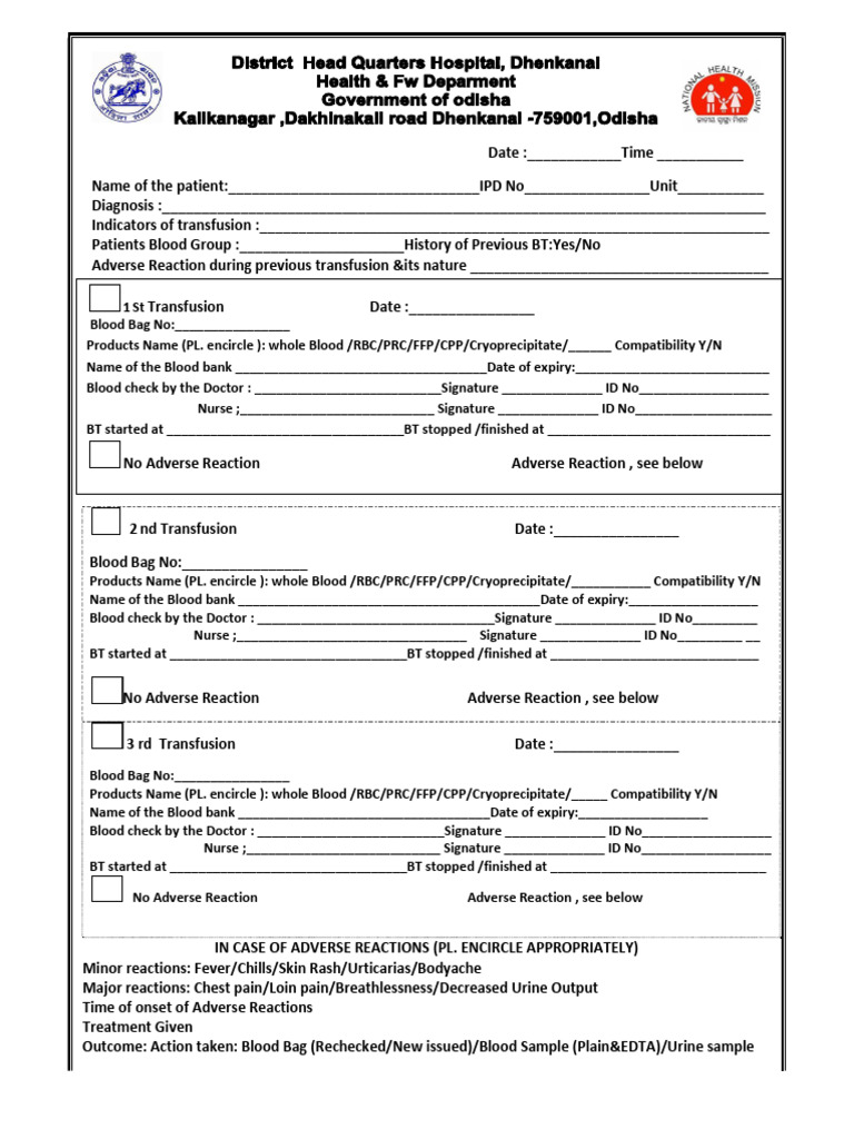 Vital Chart Pead. | PDF | Blood Transfusion | Tissue (Biology)
