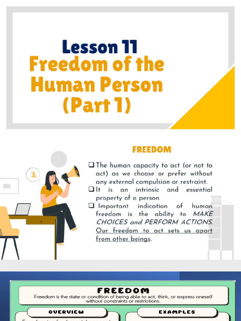 Lesson 11 Freedom of The Human Person Part 1. | PDF