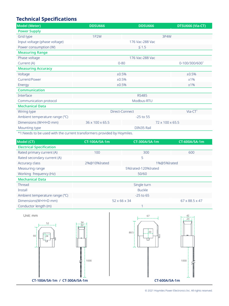 Datasheet Hoymiles Dtsu 666 100a CT | PDF | Alternating Current ...