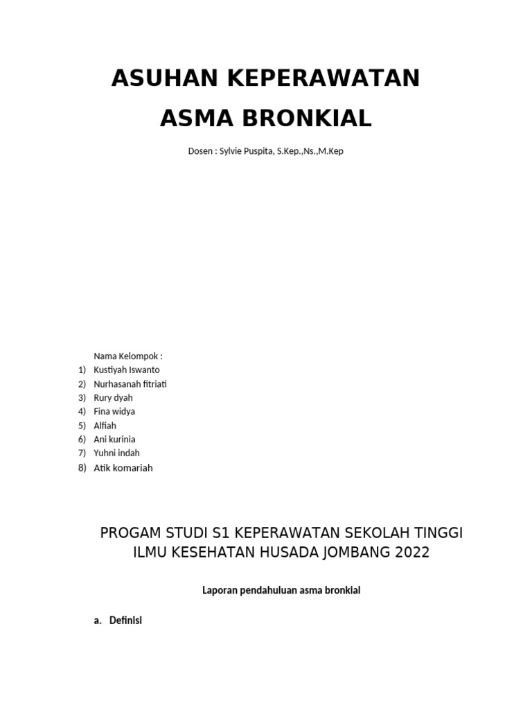 Askep Asma Bronkial Kel 3 | PDF
