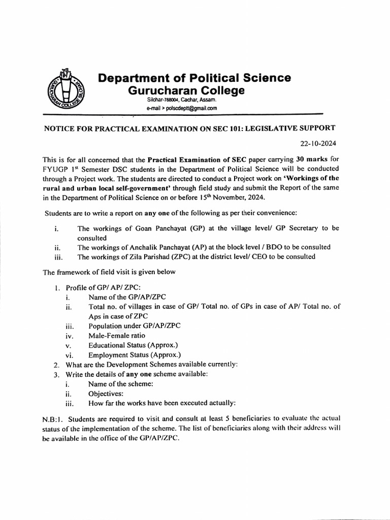1st Sem SEC Project Notice_2024 | PDF