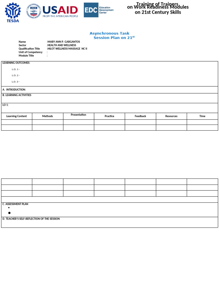 Work Readiness Training for Hilot Massage | PDF