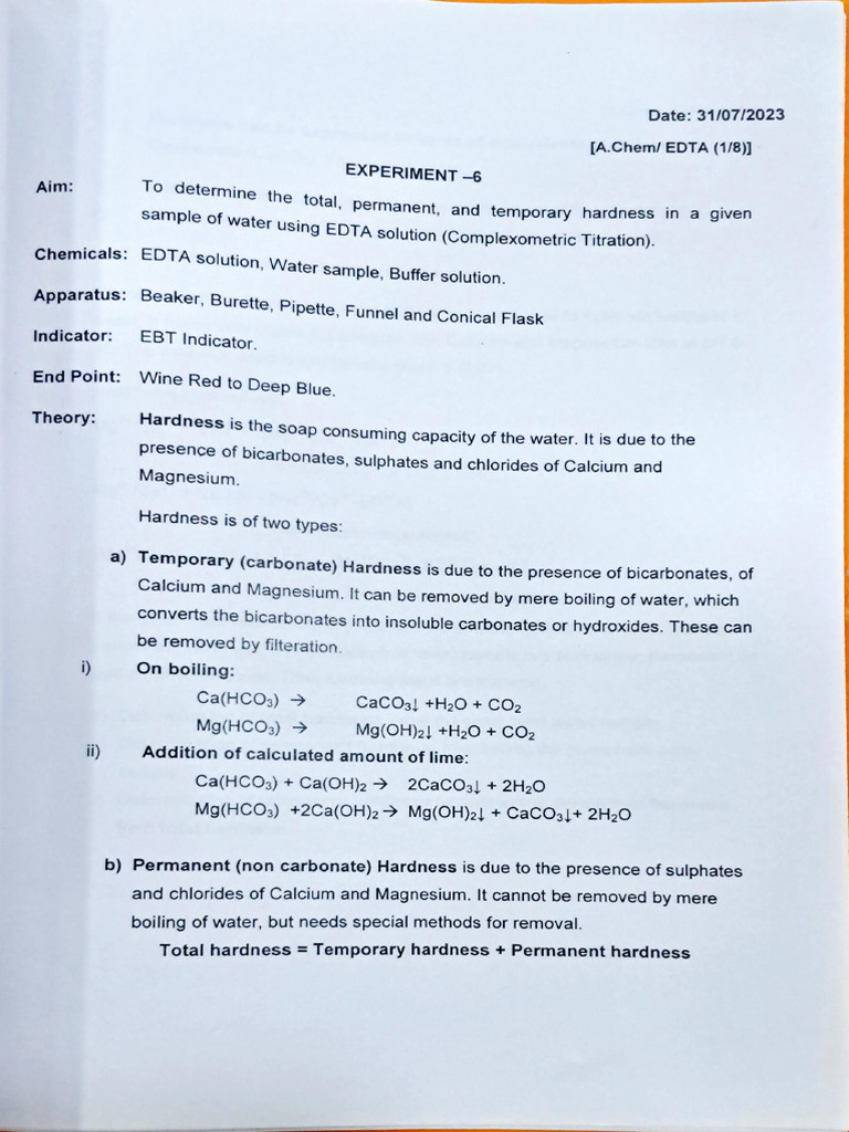 Applied Chemistry Experiment 5 | PDF | Titration | Chemistry