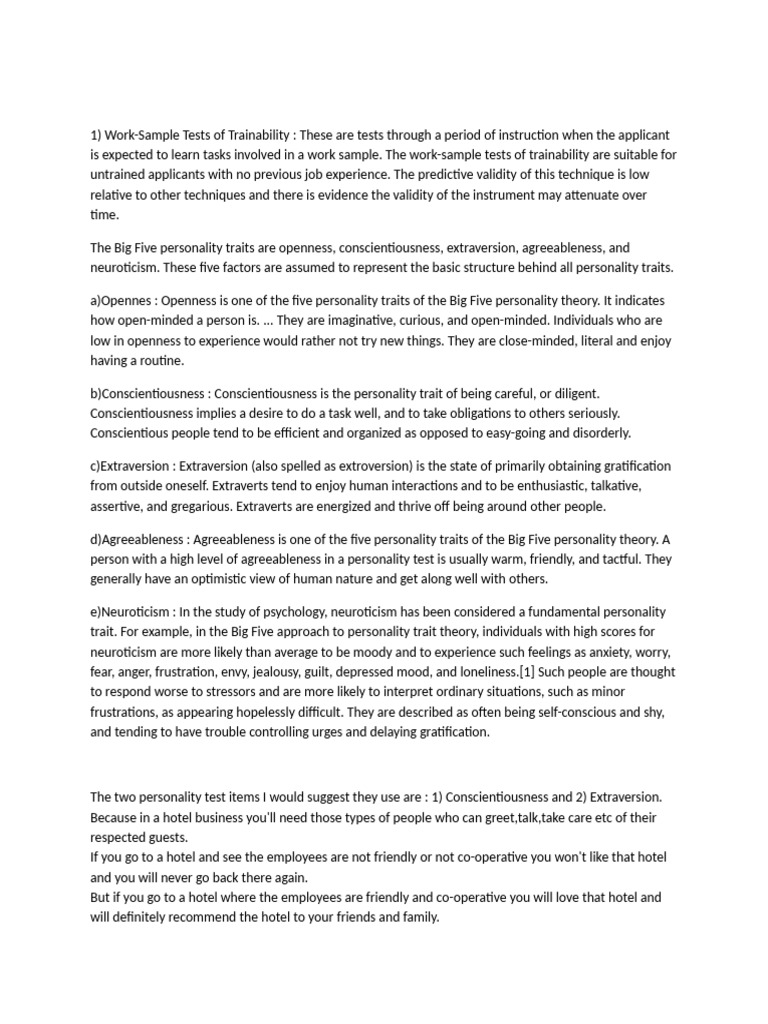 Document | PDF | Extraversion And Introversion | Human Resource Management