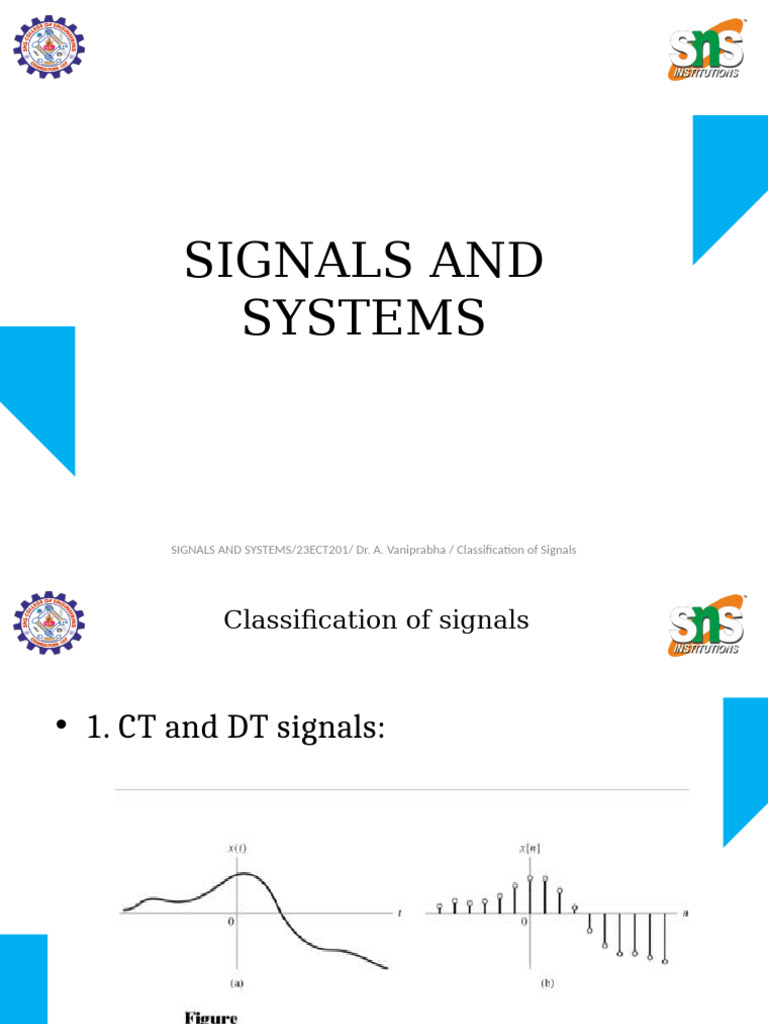 Continuous Time (CT) and Discrete Time (DT) Signals | PDF | Applied Mathematics | Signal Processing