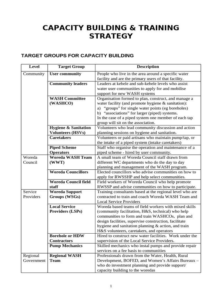 5 Cap Dev - Building Blocks | PDF | Wash | Water And Politics