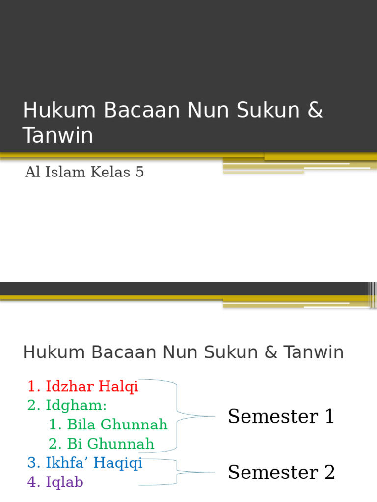 5.2 Hukum Bacaan Nun Sukun Dan Tanwin (Izhar Halqi-Idgham) | PDF