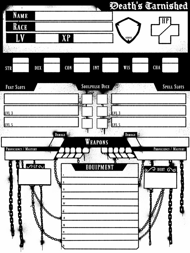Deaths' Tarnished Character Sheet-1 | PDF